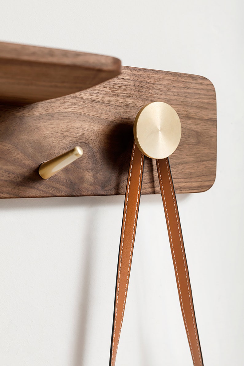 Black Walnut Coat Rack With Shelf | Etsy