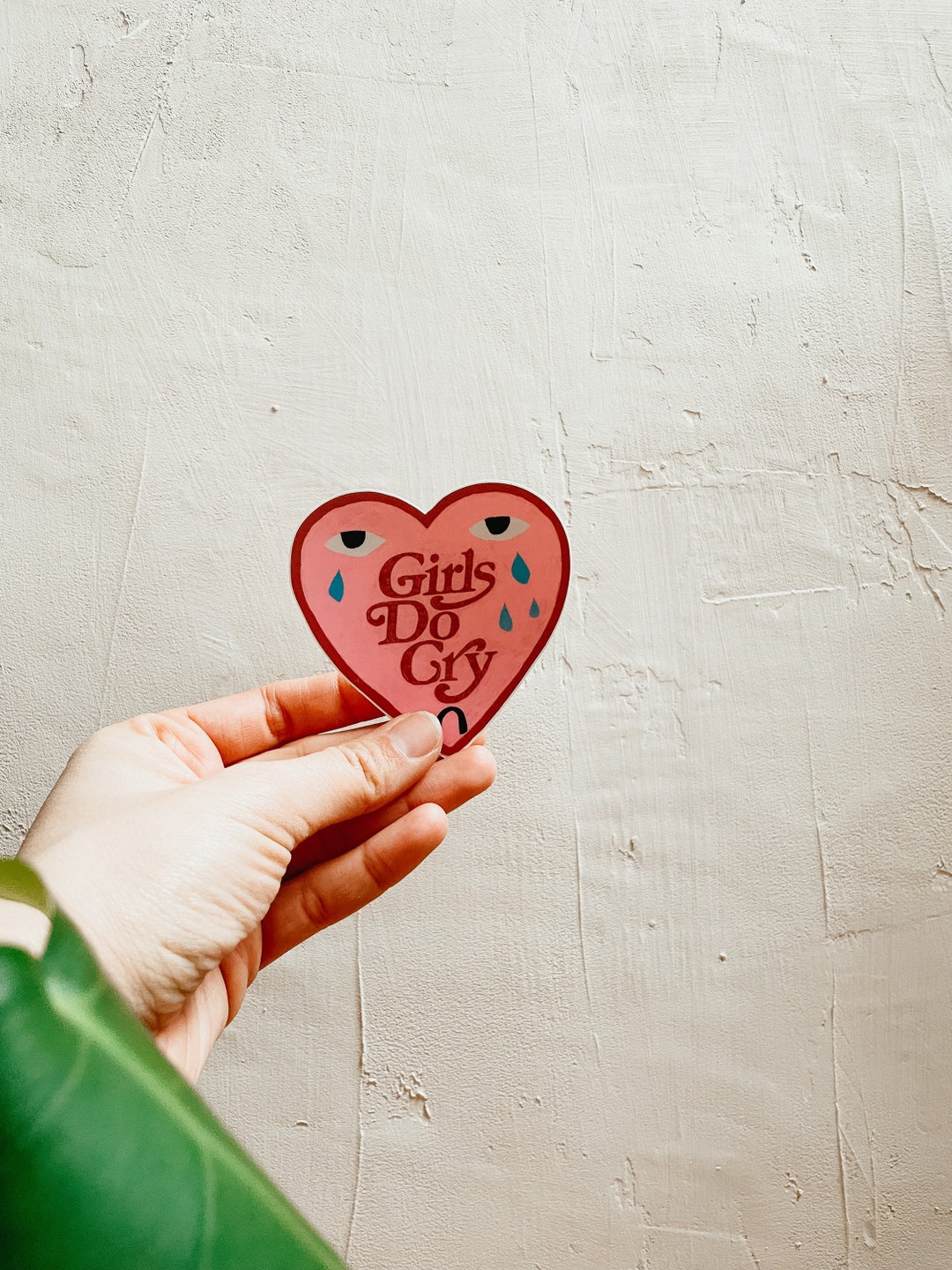 Girls Do Cry Heart Shaped Vinyl Sticker | Laptop Sticker | Water Bottle ...