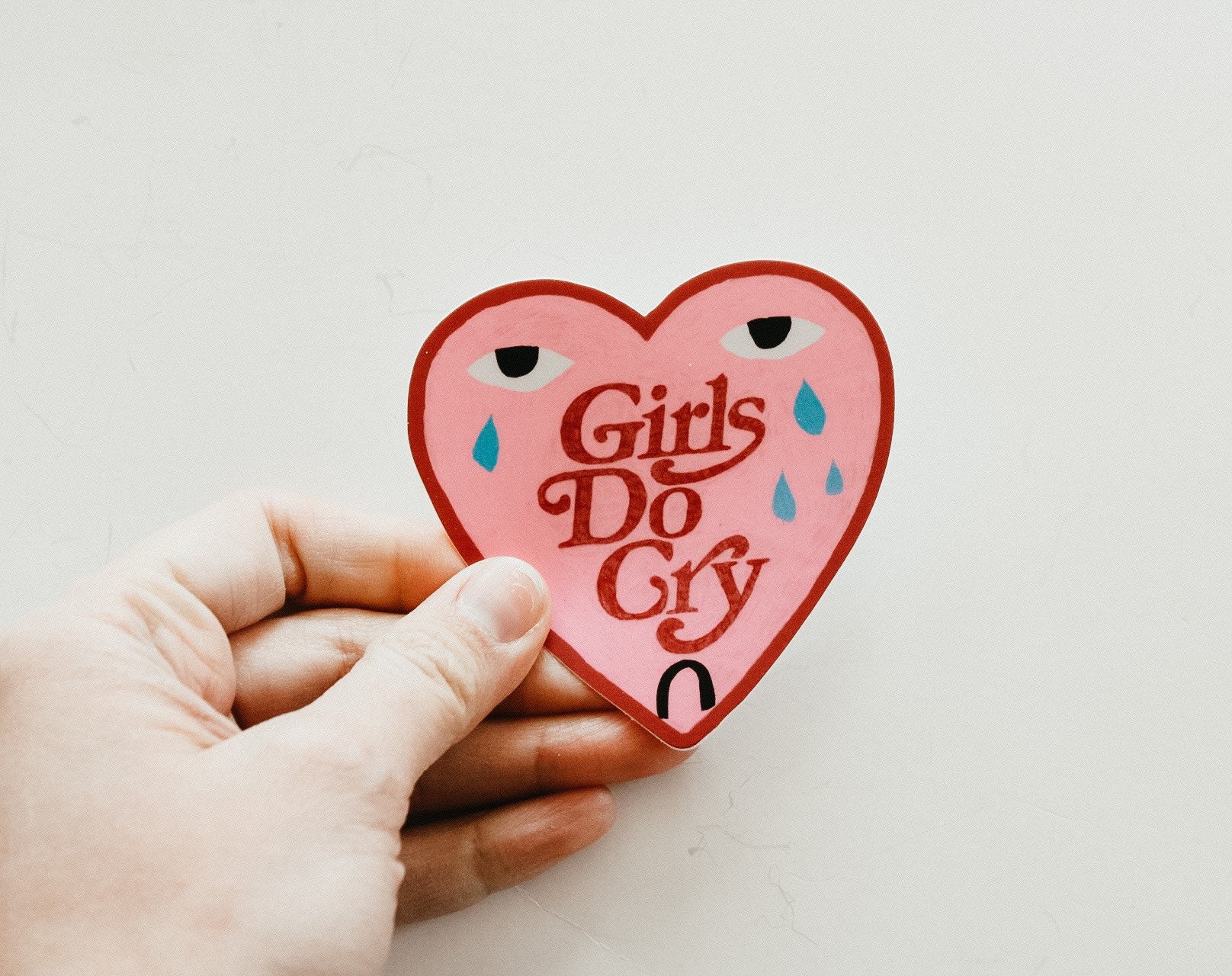 Girls Do Cry Heart Shaped Vinyl Sticker Laptop Sticker Water Bottle ...