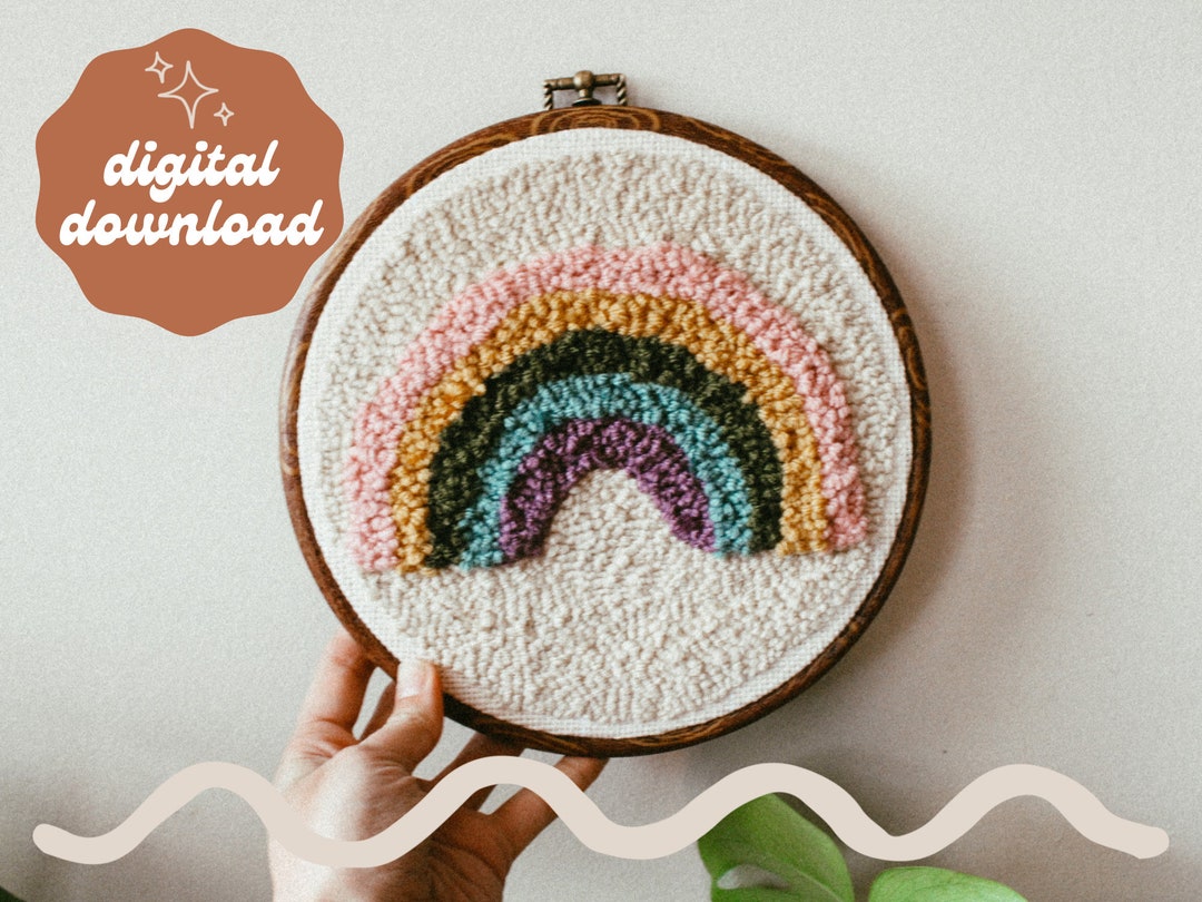 Digital Punch Needle Pattern | Rainbow - Etsy