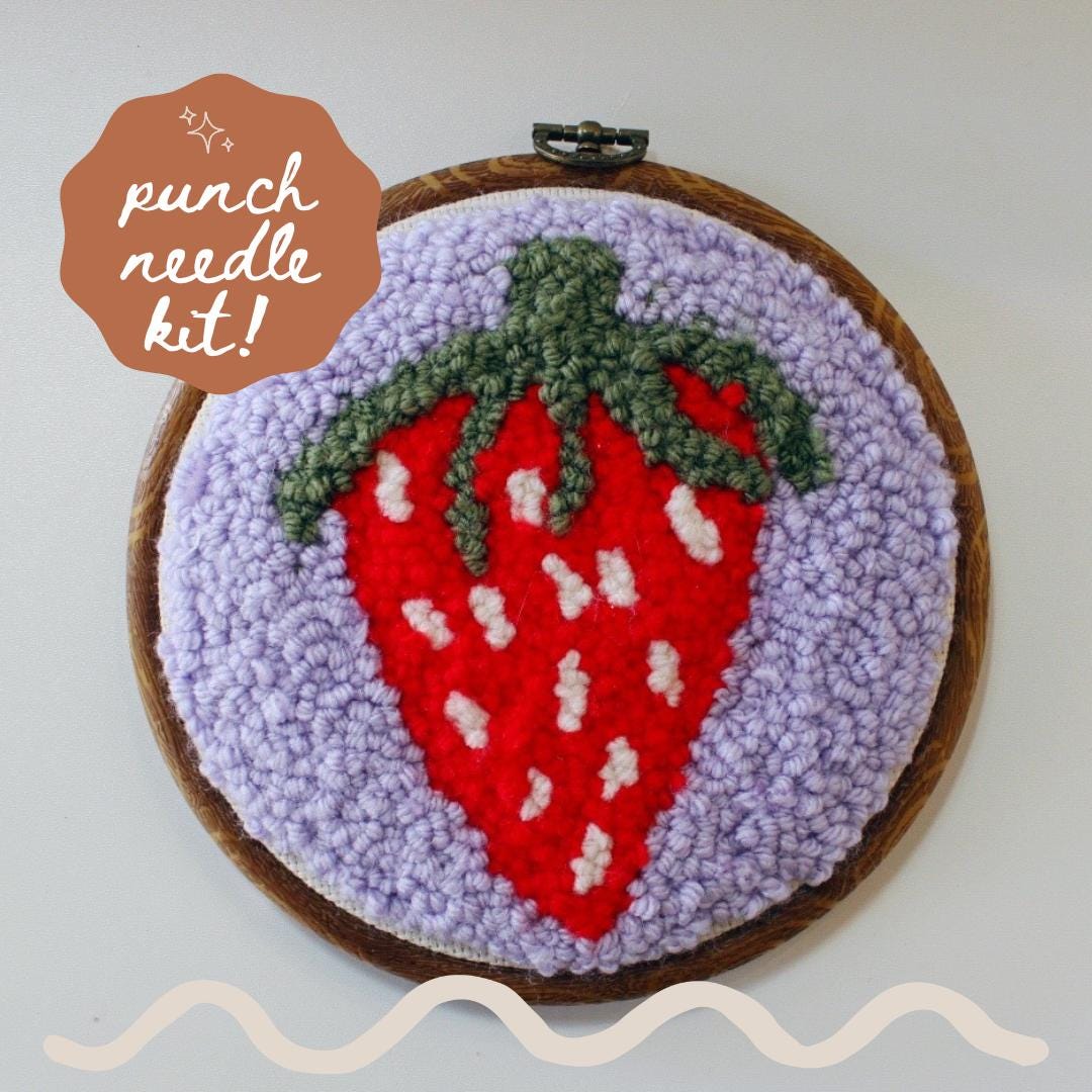 DIY Punch Needle Kit | Strawberry | Berry up | Craft Kit | Crafty Gift ...