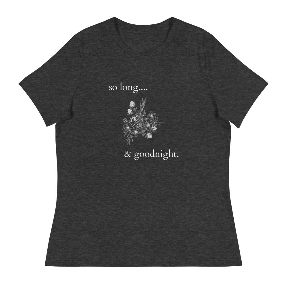 Women's SO LONG & GOODNIGHT Emo T-shirt, Flower Design for Gen Z, Emo ...