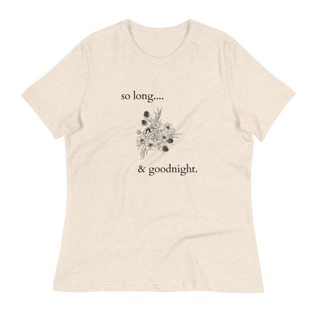Women's SO LONG & GOODNIGHT Emo T-shirt, Flower Design for Gen Z, Emo ...