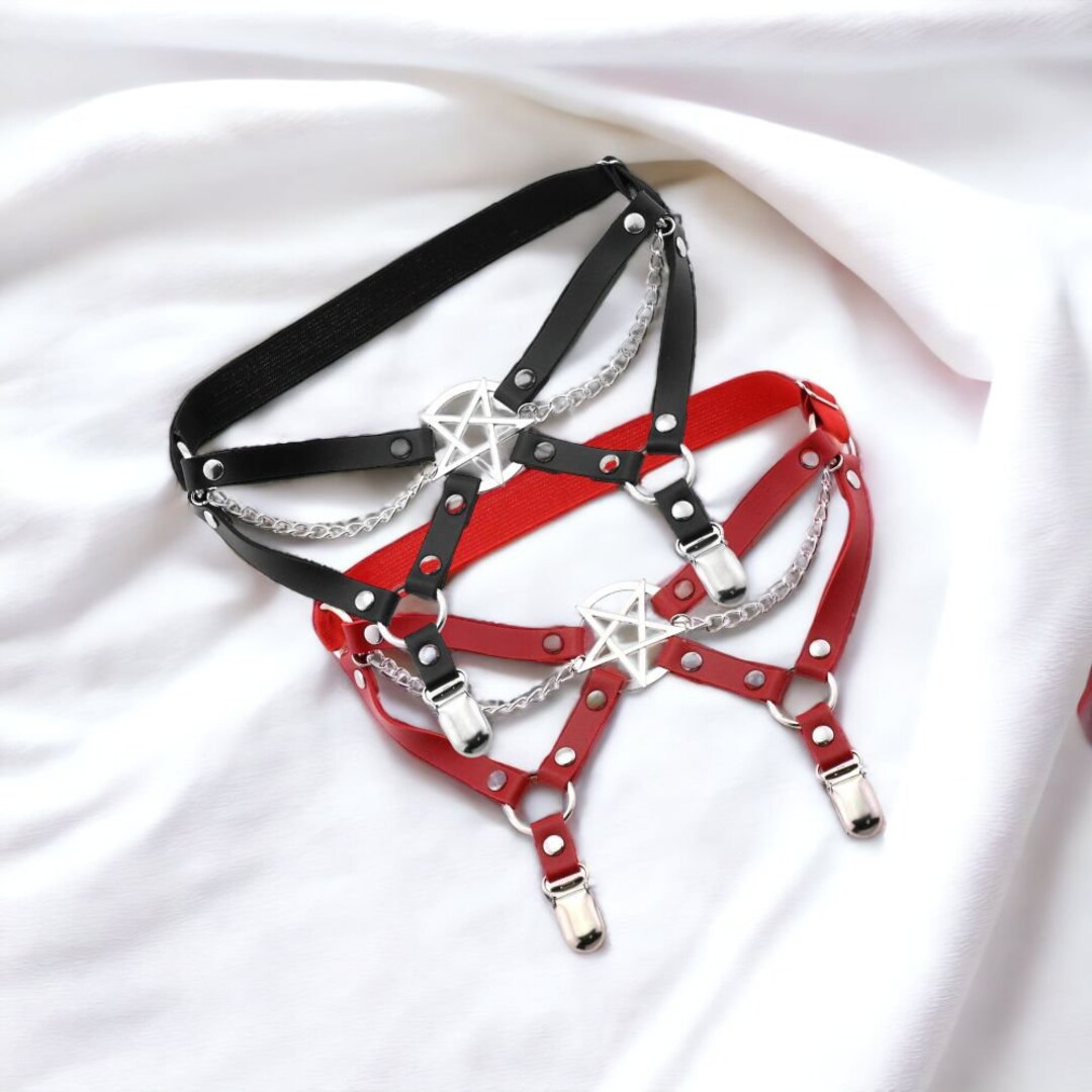 Pentagram Harness Plus Size Harness Goth Lingerie, Chest Body Harness ...