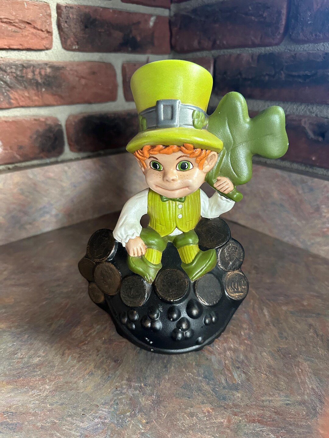 Hand-painted Ceramic Leprechaun Statue - Etsy
