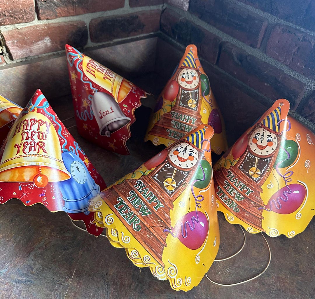 Set of 12 Cardstock New Year's Eve Party Hats (2 Designs) - Etsy