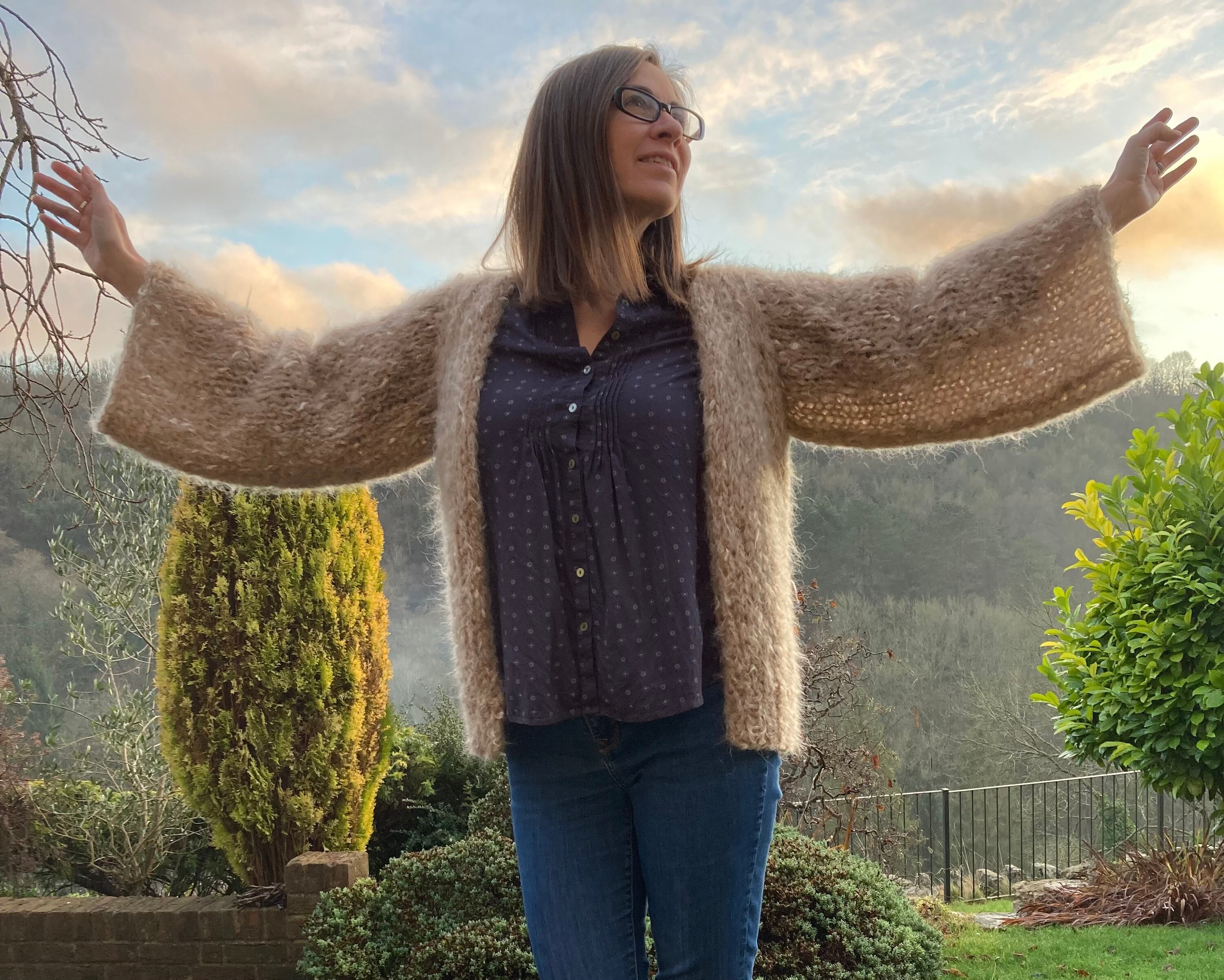 Handmade Cotswolds Handmade Cardigan Hand Knitted Beige Mohair ...