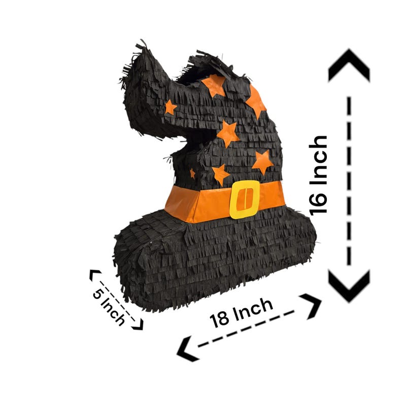 Halloween Witch Hat Pinata With Orange Stars - Etsy