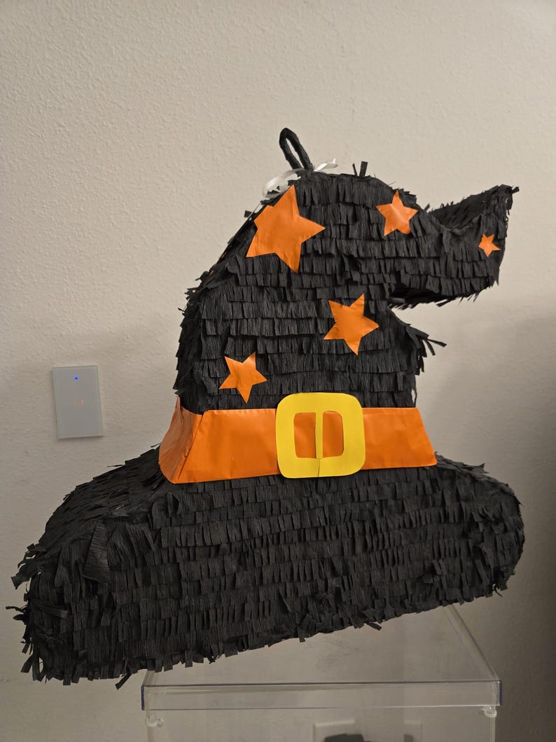 Halloween Witch Hat Pinata With Orange Stars - Etsy