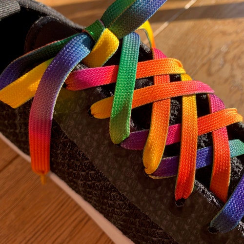 Rainbow Satin Ribbon Shoe Laces Boot Laces Rainbow - Etsy