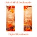 Set of Four/ Fall Printable Bookmarks/autumn Leaves/fall Lover - Etsy