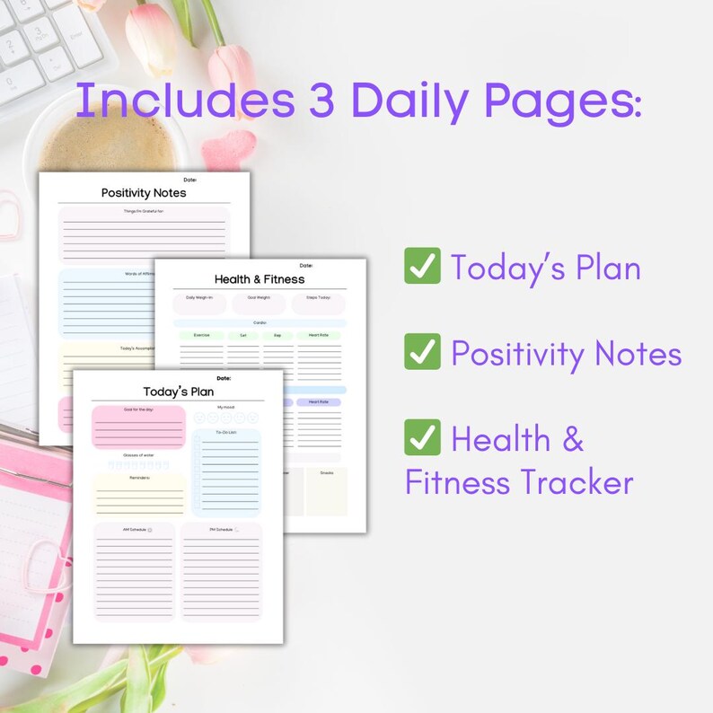 Colorful Wellness Planner Printable: Daily Self-care Journal (digital ...