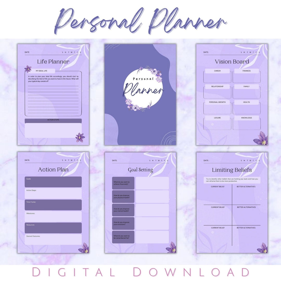 Personal Planner Printable | Life Planner | Life Goal Planner | Vision ...