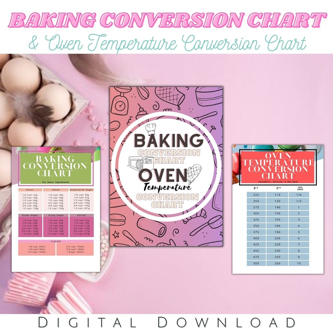 Baking & Oven Temperature Conversion Chart Printable | Baking ...