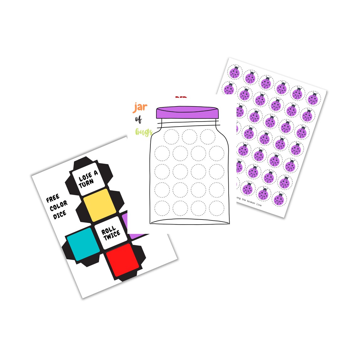 Instant Download Game Insect and Bug Printable Dice Game - Etsy