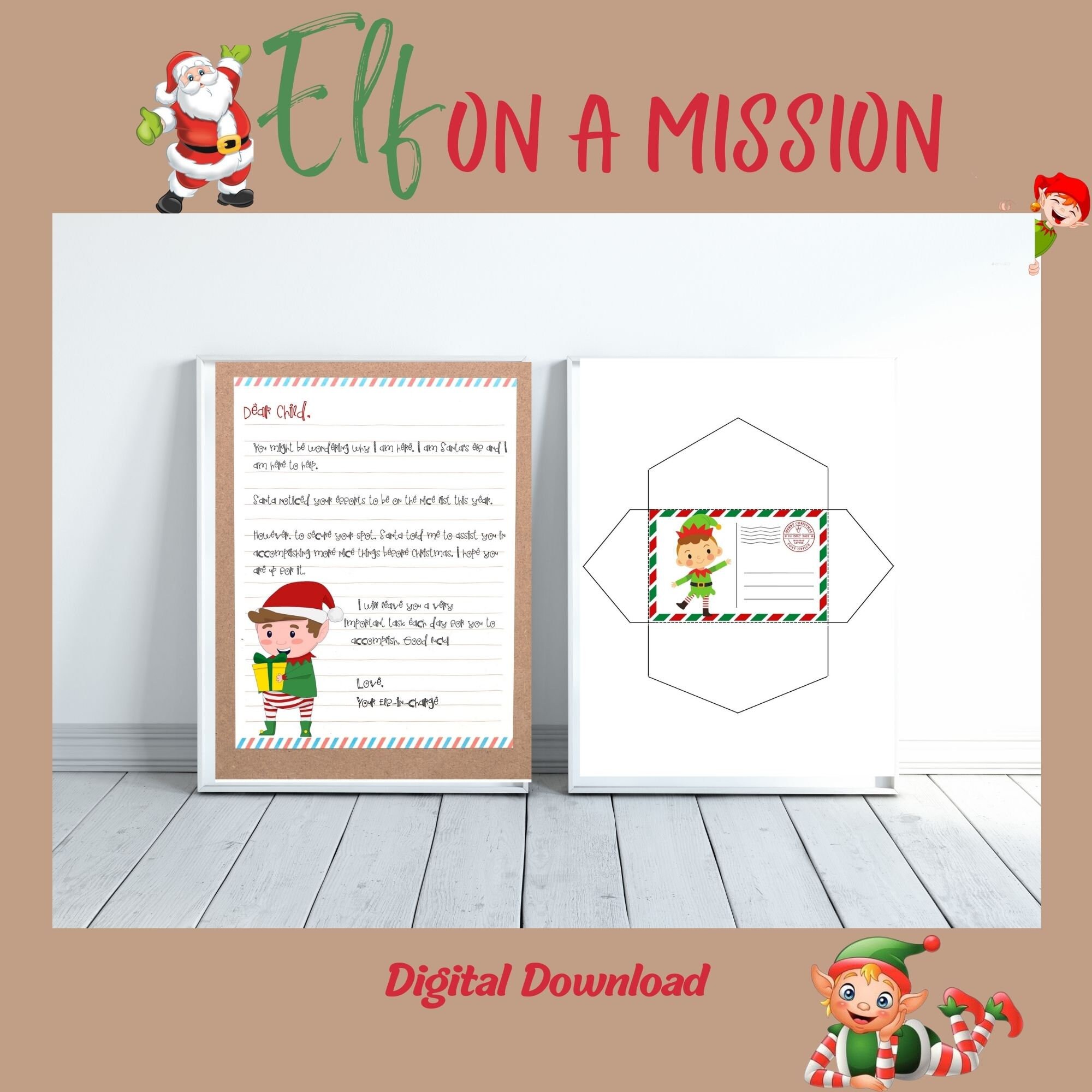 Printable Elf on a Mission | Elf Letter | Santa Letter | Christmas ...