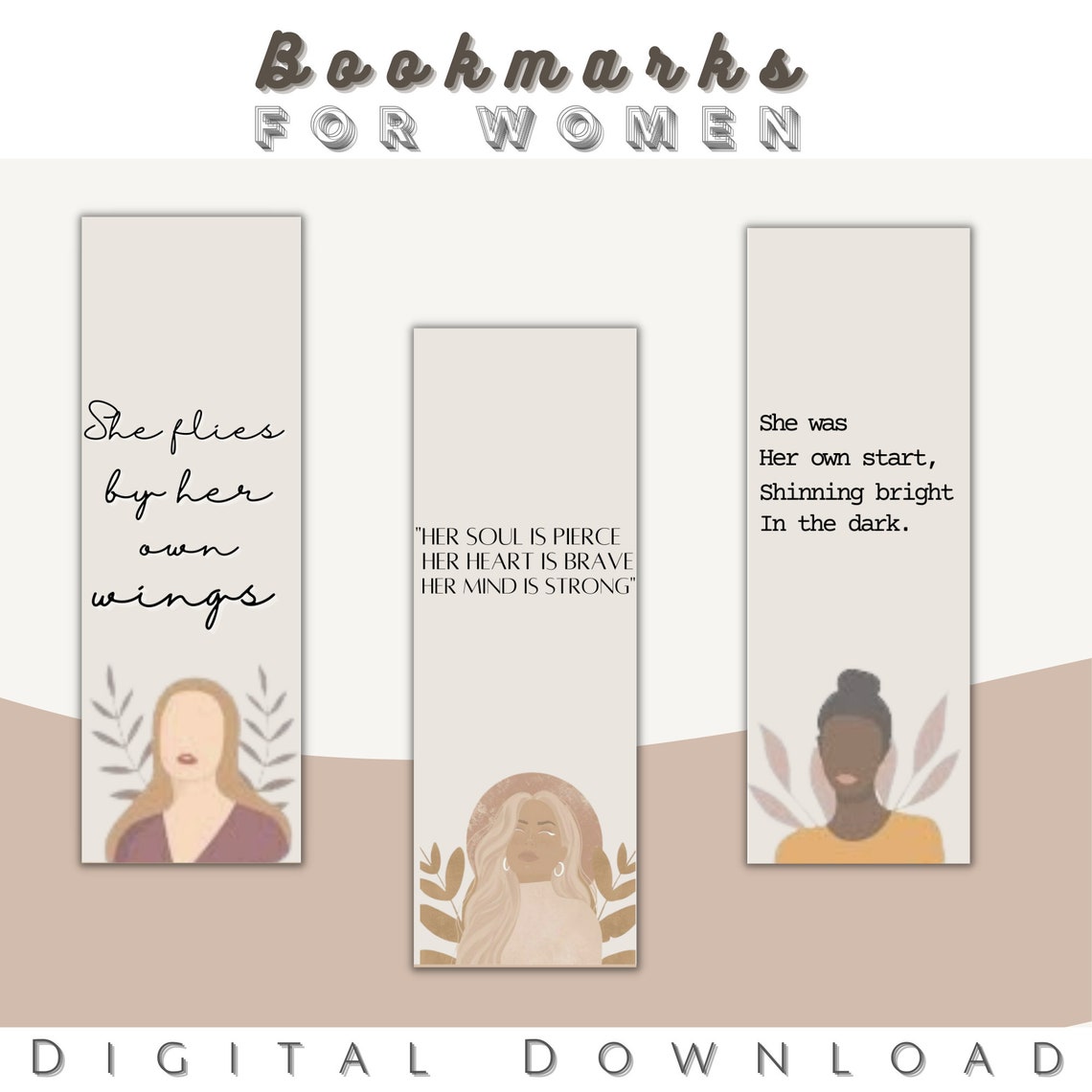 Bookmark Printable | Minimalist Bookmarks Printable Bookmarks | Set of ...