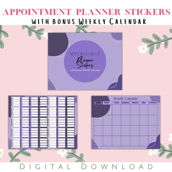Appointment Planner Stickers Printable With Bonus Weekly | Etsy