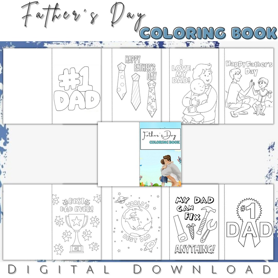 Father's Day Coloring Book Printable | Coloring Book for Father's Day ...