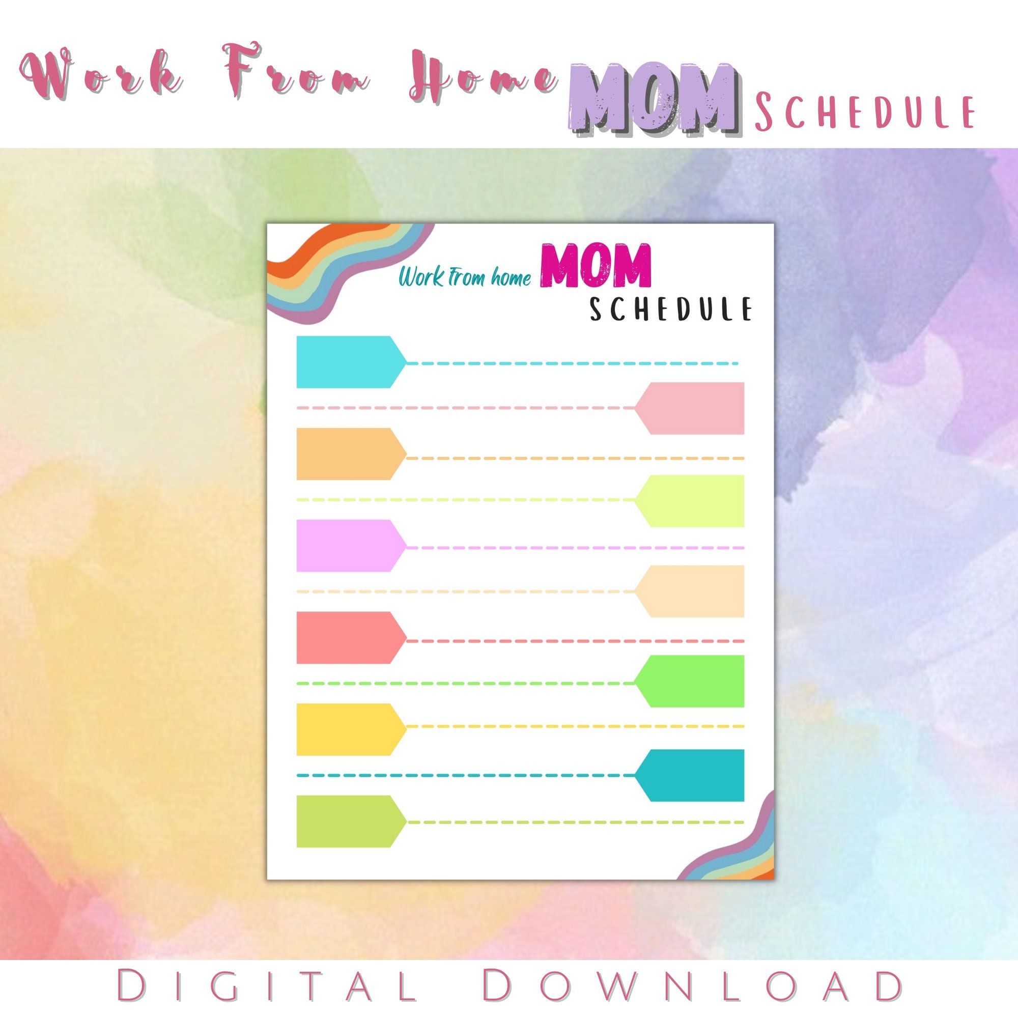Work From Home Mom Schedule Printable | Mom Daily Schedule | Daily ...
