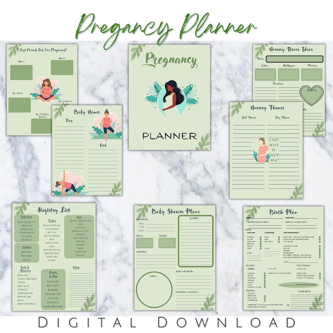 Pregnancy Planner Printable Pregnancy Journal Pregnancy Organizer ...