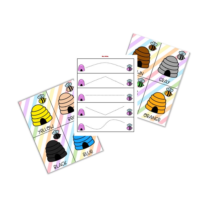 Line Tracing With Bees | Beehive Flashcards| Instant Download ...