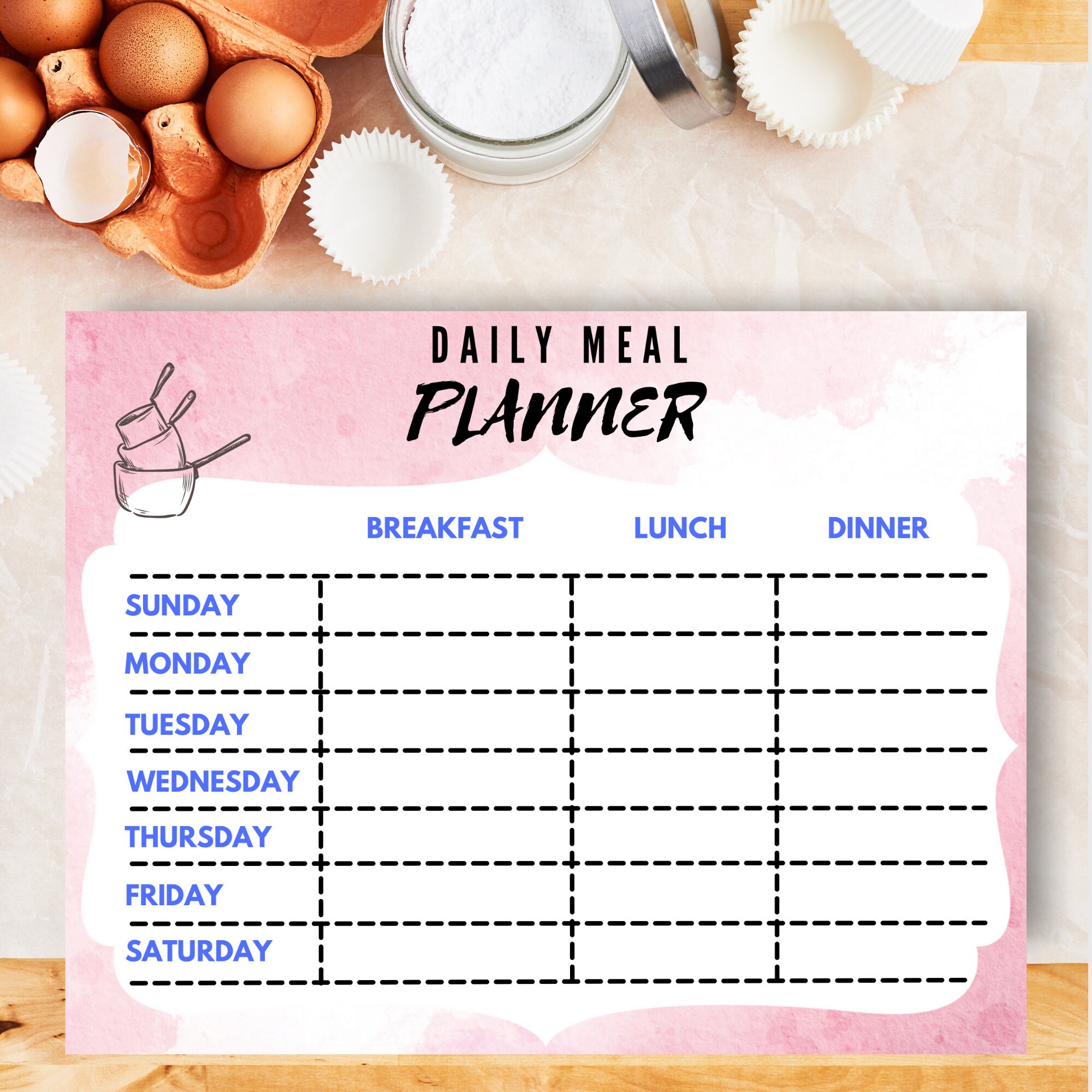 Daily Meal Planner Printable Meal Planner Meal Plan Breakfast Lunch ...