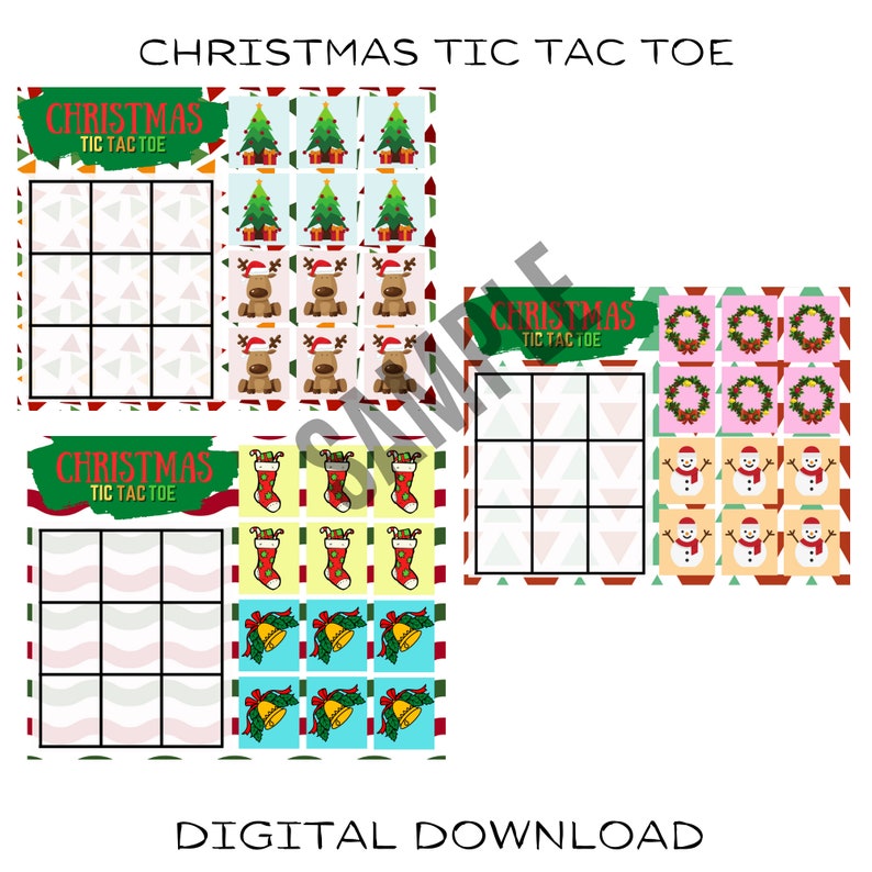 Christmas Tic-tac-toe Game/ Printable Christmas Activity for Kids ...