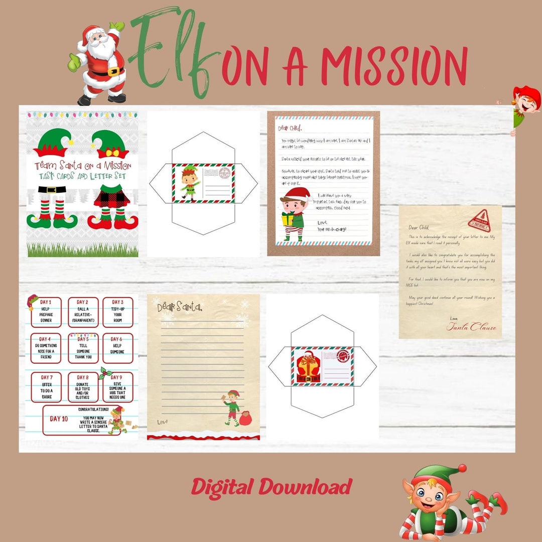 Printable Elf on a Mission | Elf Letter | Santa Letter | Christmas ...