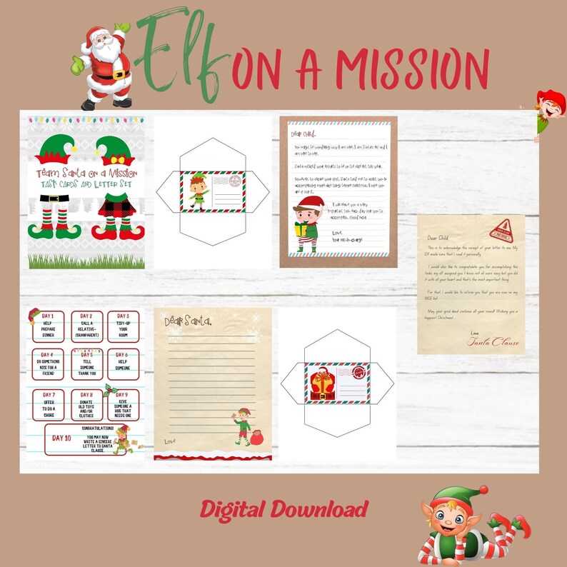 Printable Elf on a Mission | Elf Letter | Santa Letter | Christmas ...