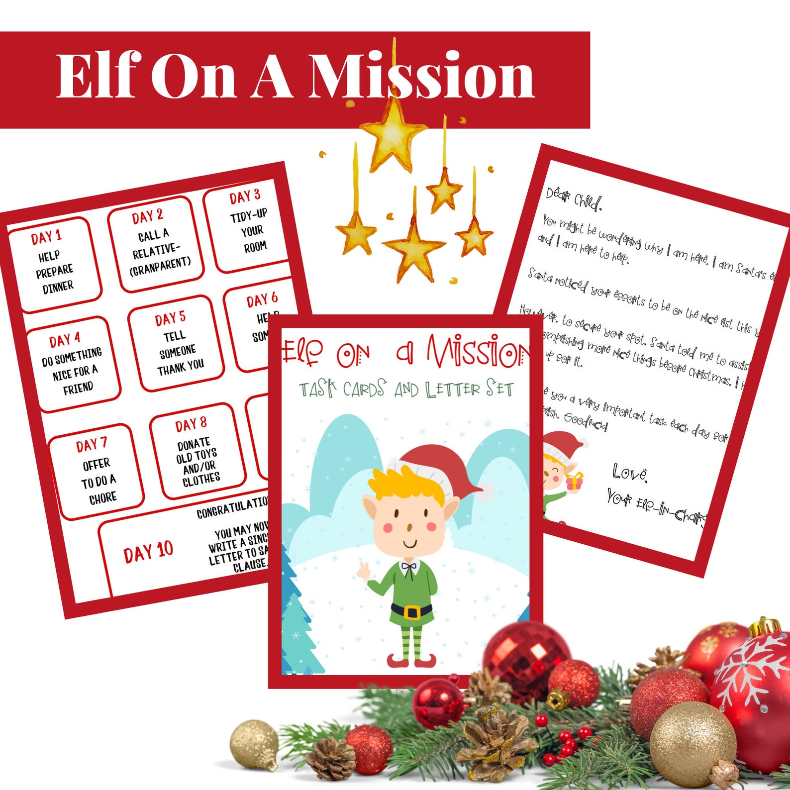 Elf on A Mission Elf Letter Santa Letter Christmas - Etsy