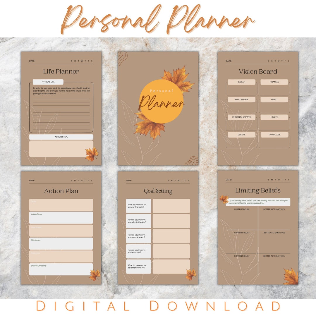Personal Planner Printable | Life Planner | Life Goal Planner | Vision ...