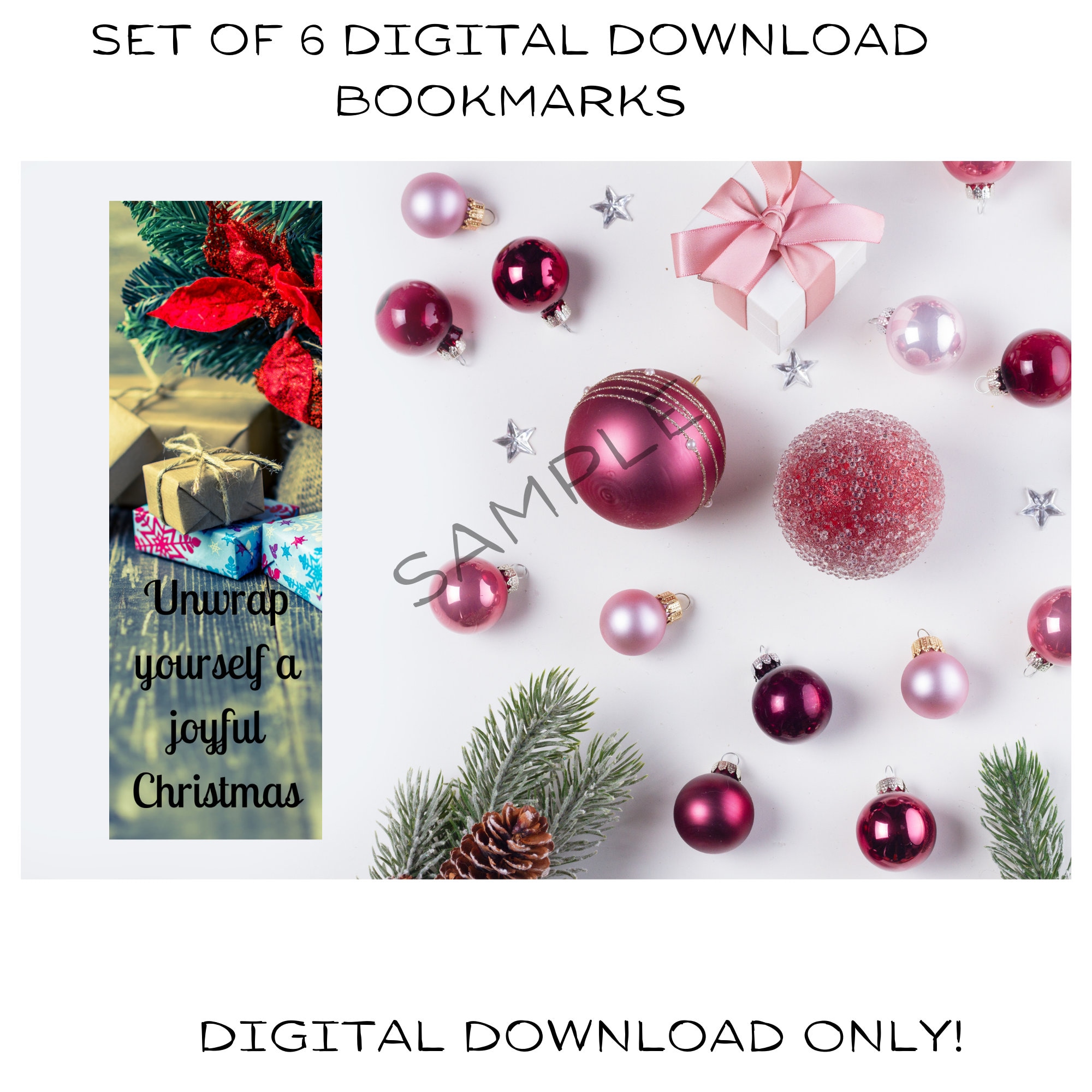 Printable Christmas Bookmarks, Christmas Quotes, Set of 6, Digital ...