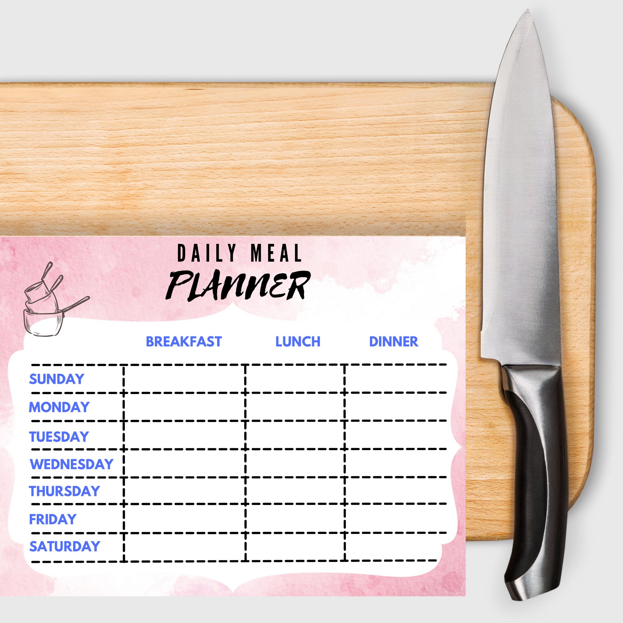 Daily Meal Planner Printable Meal Planner Meal Plan Breakfast Lunch ...