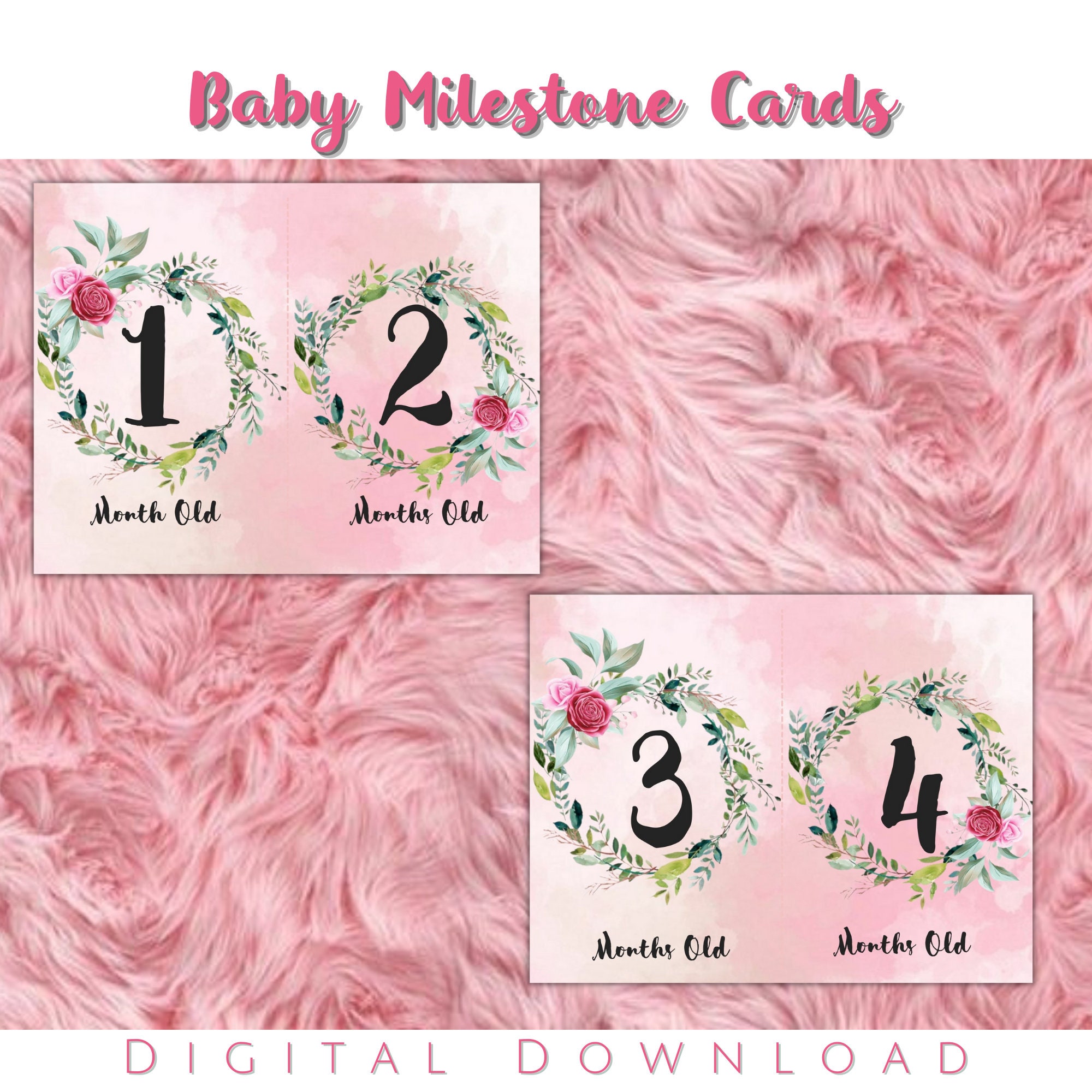 Baby Monthly Milestone Cards Printable Monthly Milestone - Etsy