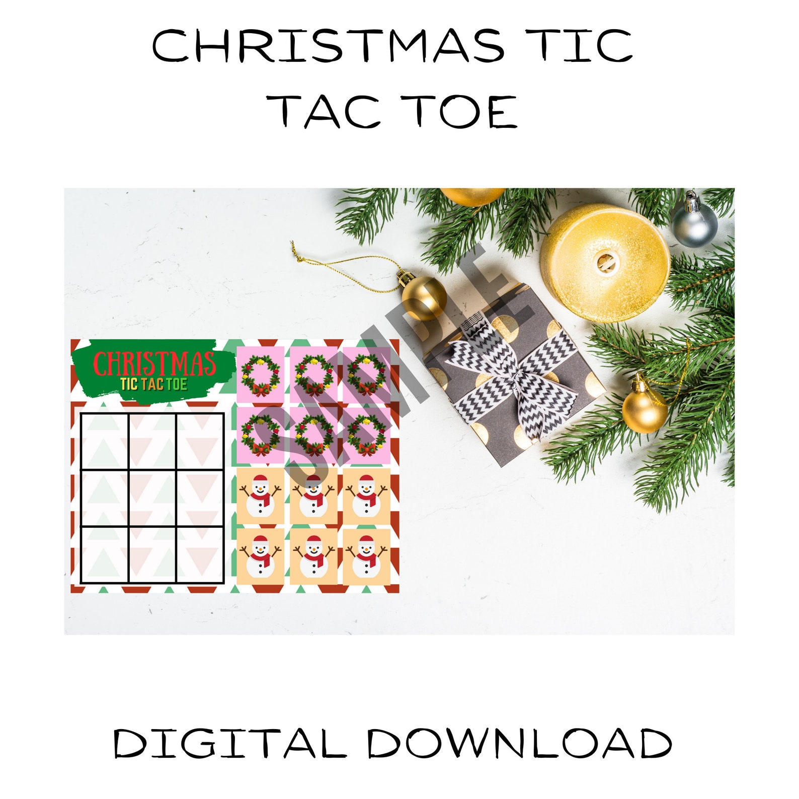Christmas Tic-tac-toe Game/ Printable Christmas Activity for Kids ...