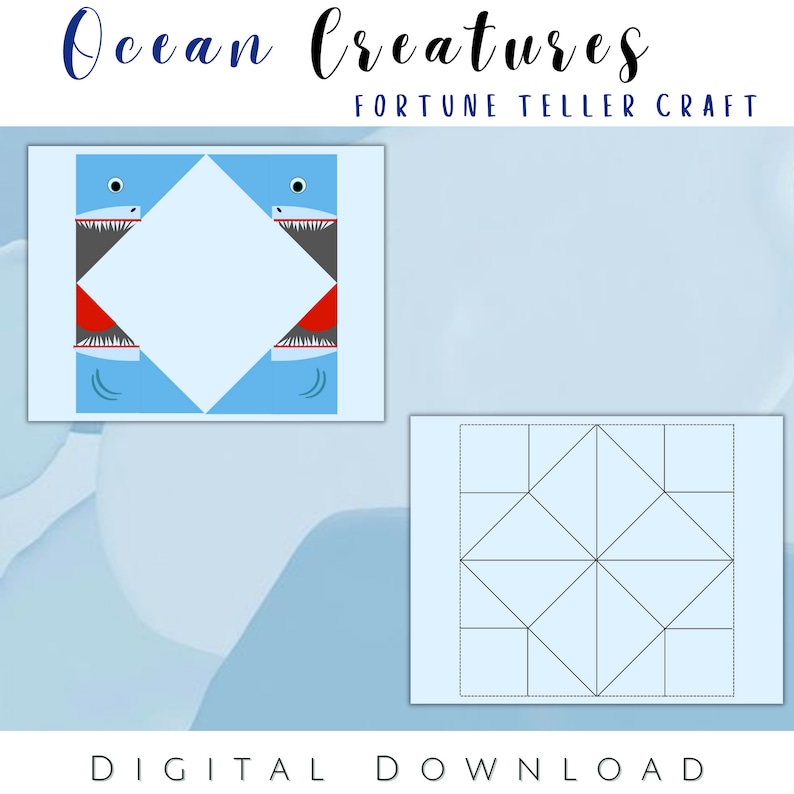 Ocean Creatures Fortune Teller Craft Printable | Sea Animals Fortune ...