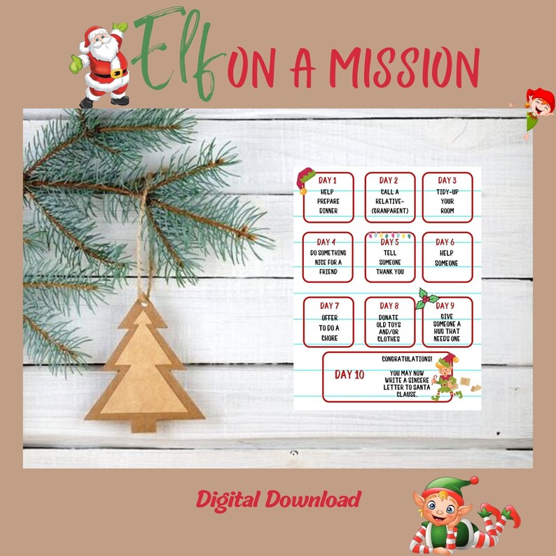 Printable Elf on a Mission | Elf Letter | Santa Letter | Christmas ...