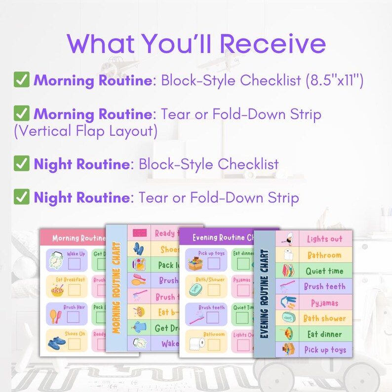 Autism Visual Schedule: Daily Routine Chart for Kids (digital Download ...