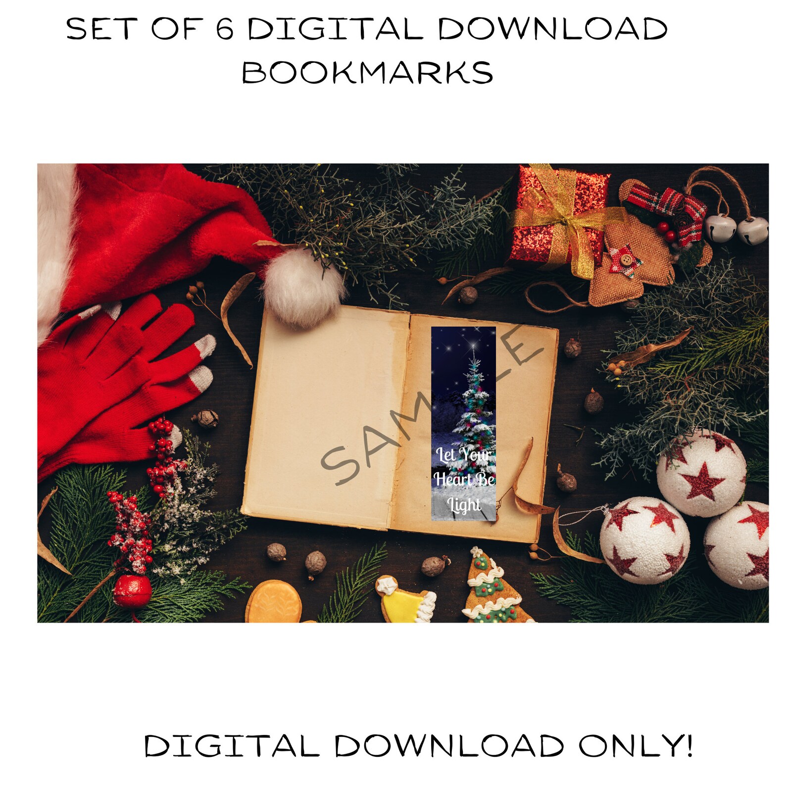 Printable Christmas Bookmarks, Christmas Quotes, Set of 6, Digital ...