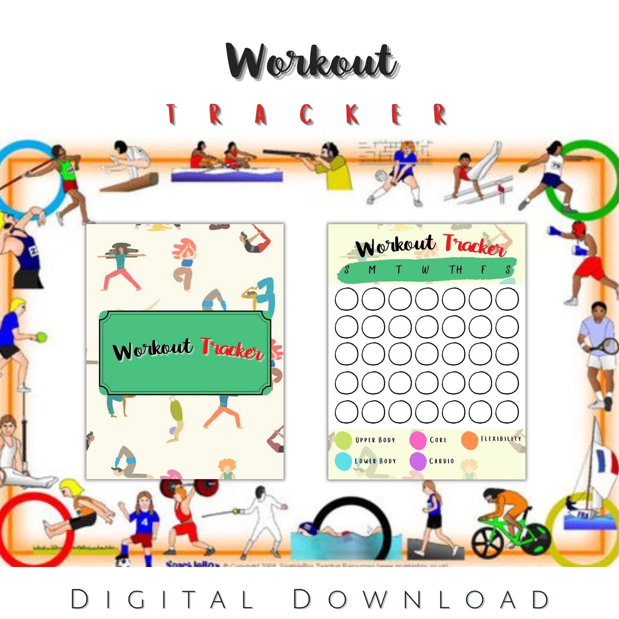 Workout Tracker Printable | Exercise Tracker | Weekly Fitness Tracker ...