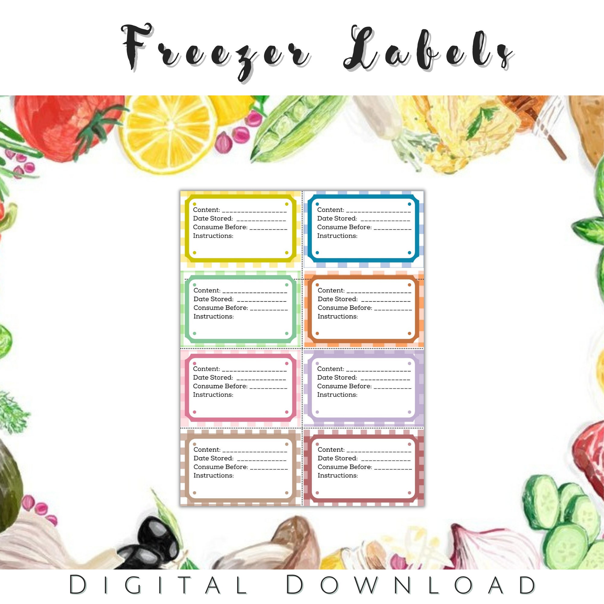 Printable Freezer Labels | Food Storage | Organization Supplies ...