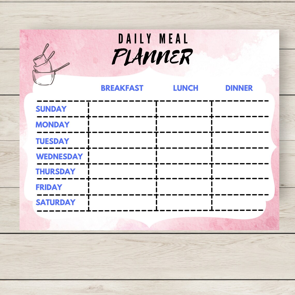 Daily Meal Planner Printable Meal Planner Meal Plan - Etsy