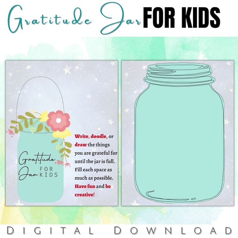 Gratitude Jar Printable for Kids | A Great Parenting Lesson for ...