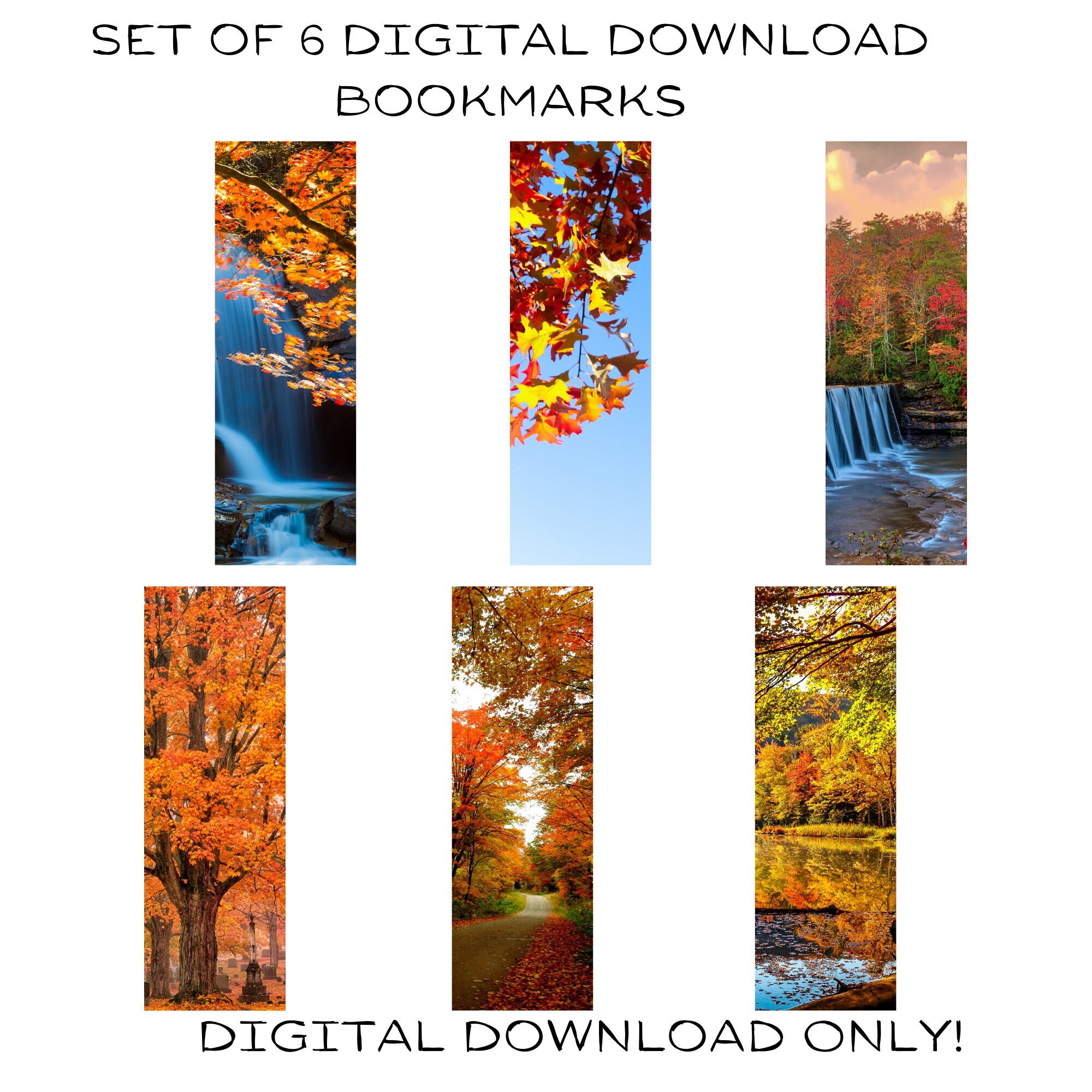 Autumn Leaves Bookmarks/ Printable /set of Six/autumn - Etsy