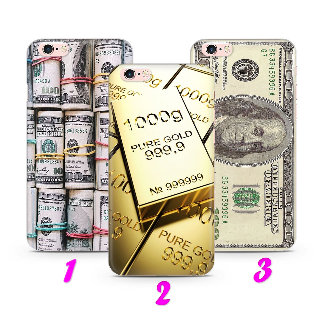 Money Dollar Gold 1 iPhone 4 5 SE 1 2 3 Gen 6 7 8 X S Max Plus XR Thin ...
