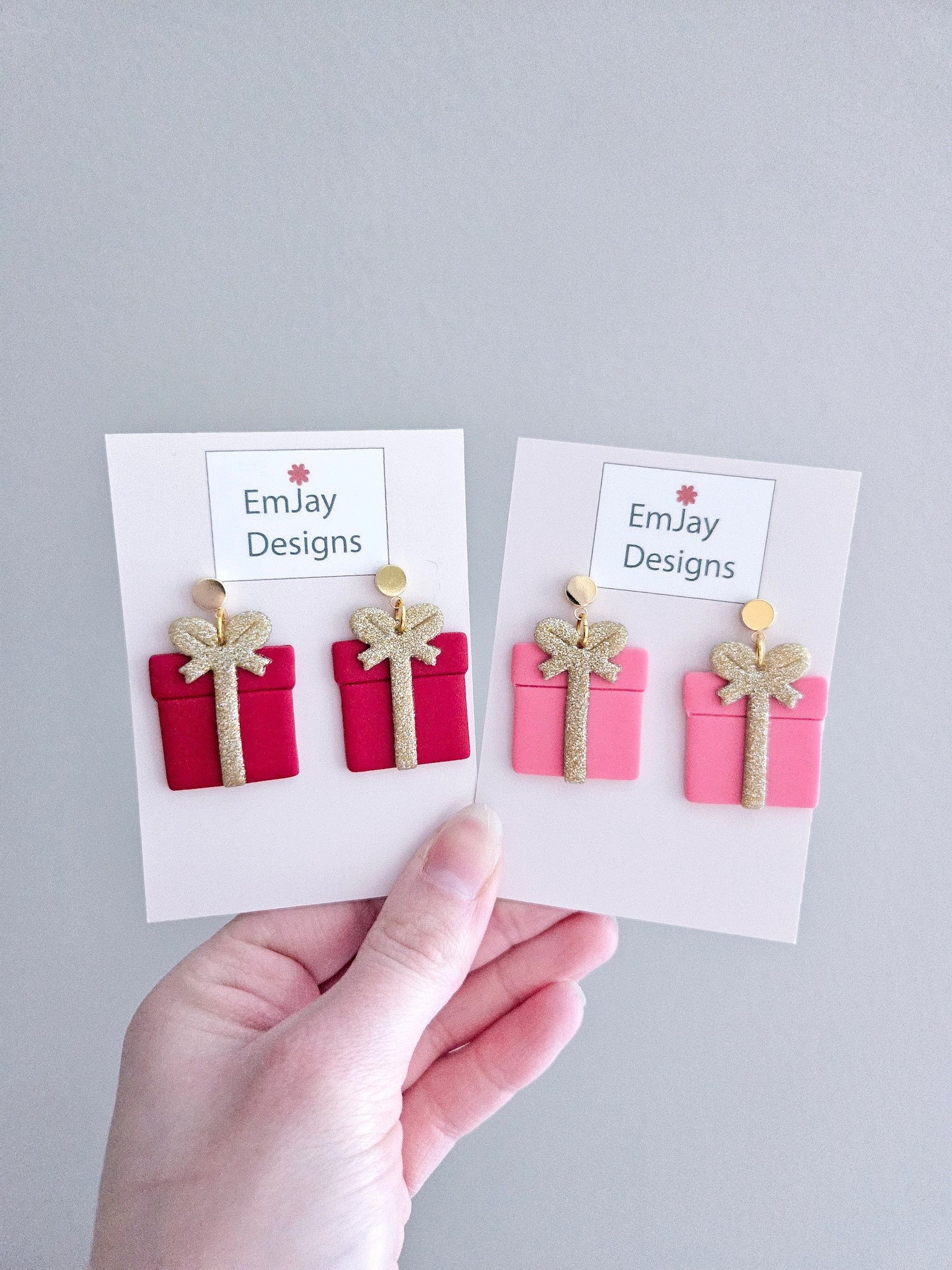 Christmas Present Dangles I Polymer Clay Earrings I Handmade - Etsy