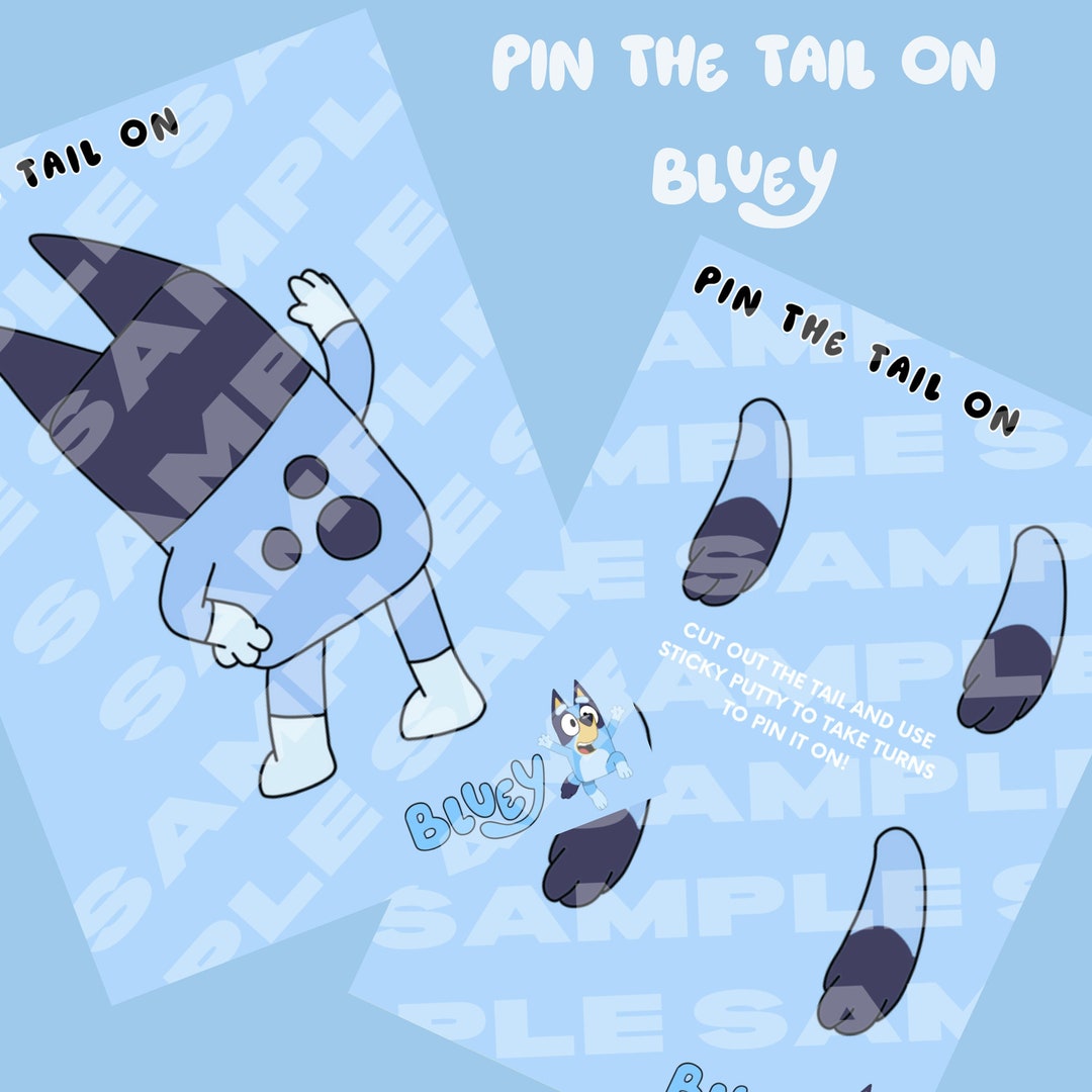 Pin the Tail on the Blue Dog bluey Inspired Party Game for Kids - Etsy ...
