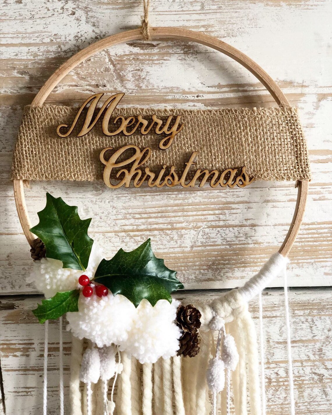 Boho Rustic Christmas Wreath Merry Christmas Decor Dream - Etsy UK