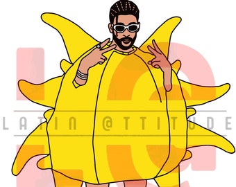 Bad Bunny Sun Svg - Etsy Hong Kong